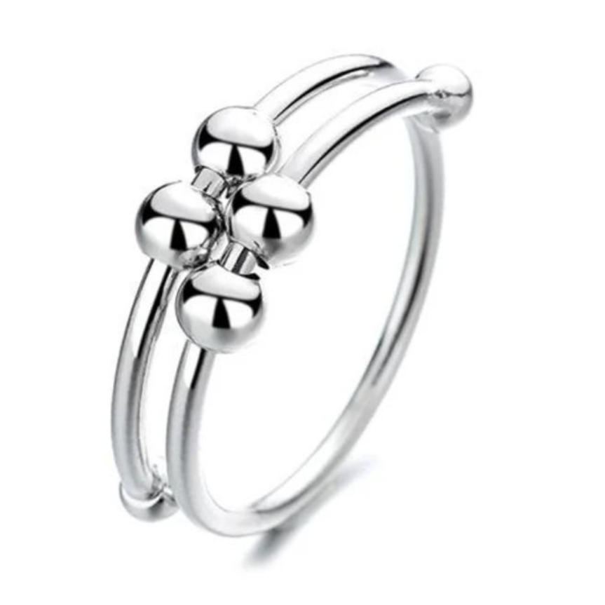 Silver Bead Fidget Ring Adjustable – My Sensory Space