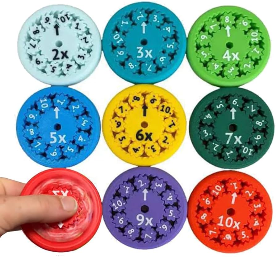 9 Pack - Maths Fidget Spinner Multiplication Division – My Sensory Space