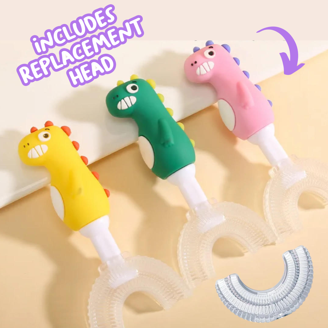 Cheeky Dinosaur U-Shaped Sensory Toothbrush with Replacement Head – My ...